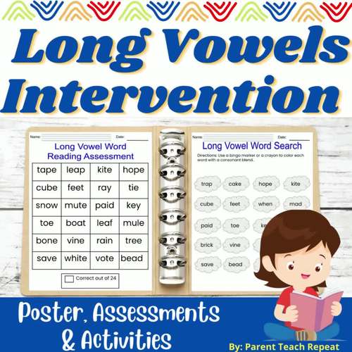 NO PREP Phonics Reading Intervention| Long Vowels | Assessments Poster