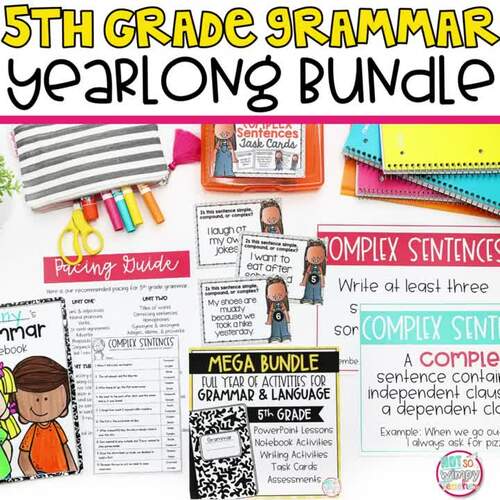Grammar Practice, Interactive Notebooks, Lessons, Task Cards 5TH GRADE ...