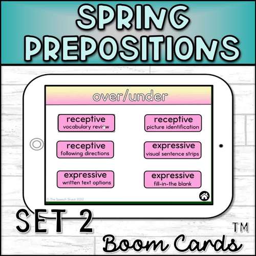 Spring Prepositions BOOM Cards™️- Set 2 by The Speech Shack | TPT