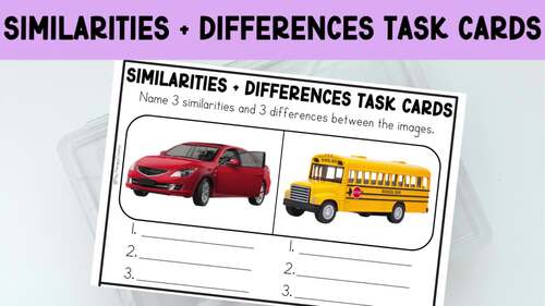 Similarities & Differences Language Task Cards for Speech Therapy