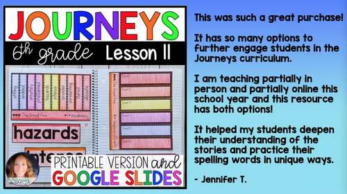 Journeys 6th Grade Unit 3 BUNDLE: Interactive Supplements 2014/2017 ...
