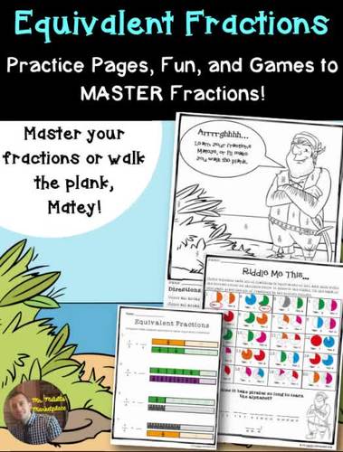 Equivalent Fractions Practice: Review Sheets, Games, and Riddles