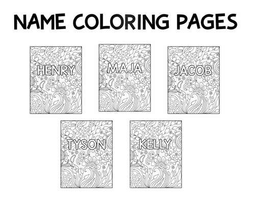 Printable Personalized Floral Name Coloring Pages, Floral Coloring ...