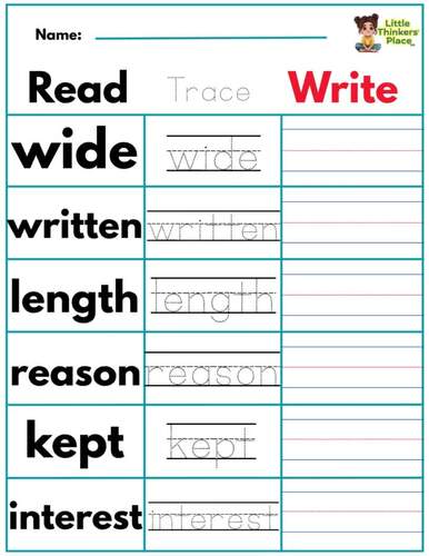 Sight Words Series 1-10, Sight Words Practice Worksheets, Practice ...