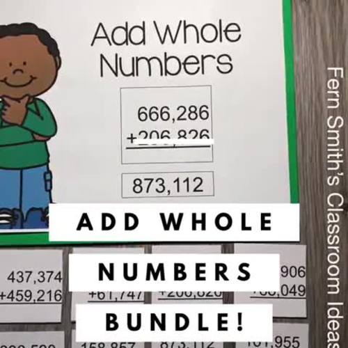 Add Whole Numbers Bundle by Fern Smith's Classroom Ideas | TPT