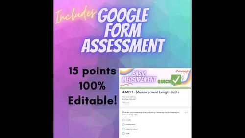 Measurement Pear Deck 4.MD.A.1 Google Slides™ lesson with Forms assessment