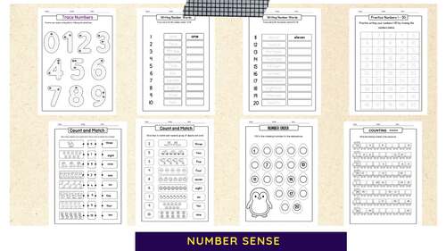Numbers 1–20 Focus Counting | Tracing & comparing workshets Printable