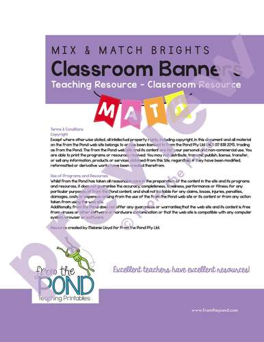 Bright Editable Classroom Banners by From the Pond | TPT