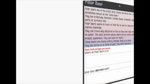 Informational Reading and Tasks about TUNDRA ANIMALS by Aussie Waves