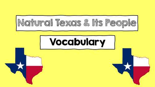 Natural Texas & Its People Vocabulary Activity - Texas History | TpT