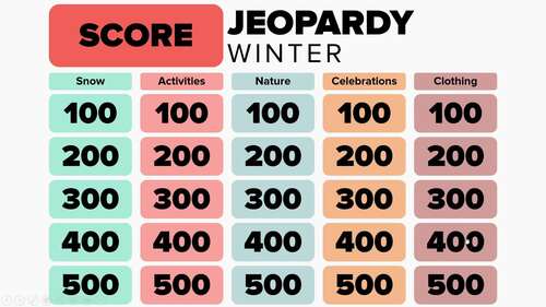 WINTER JEOPARDY GAME by Cindy Makes Learning Fun | TPT