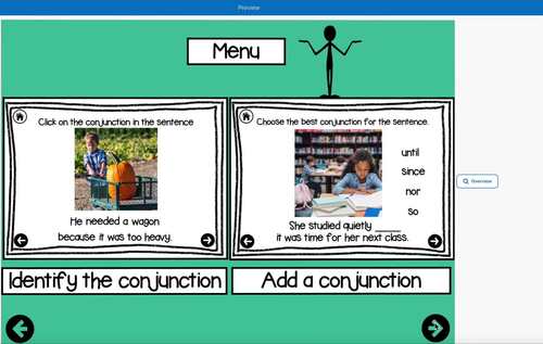 Conjunctions Parts of Speech Grammar Syntax Speech Therapy Boom Cards ...