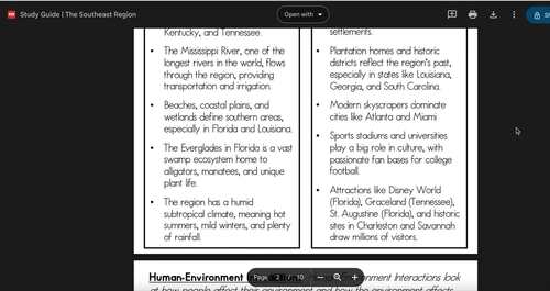 Mini Unit | Southeast Region | Lessons | Worksheets by Mrs Martinson