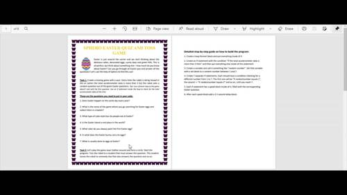 SPHERO® Creating an EASTER quiz and tossing game with BEGINNER level coding