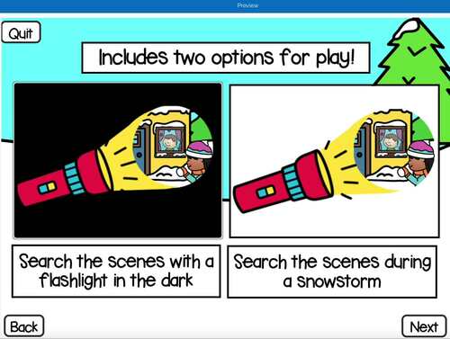 Winter Vocabulary Flashlight Activity Speech Therapy Language Skills ...