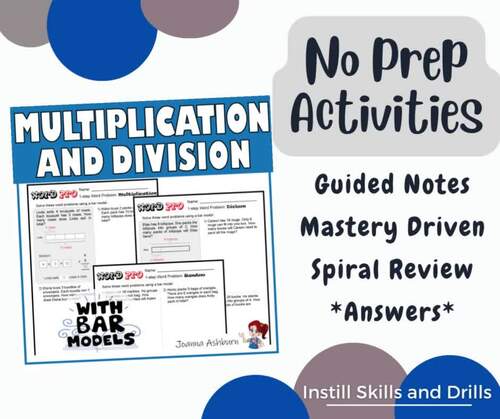 Multiplication and Division Bar Model Word Problems 1 Worksheets ...