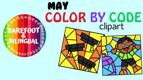 May Color by Code Clipart - Mothers Day, Graduation, Teacher ...