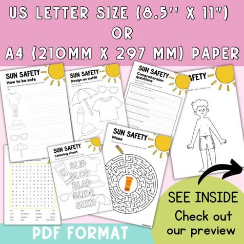Sun safety Activity | Summer Printables | End of year booklet | 2nd3rd ...