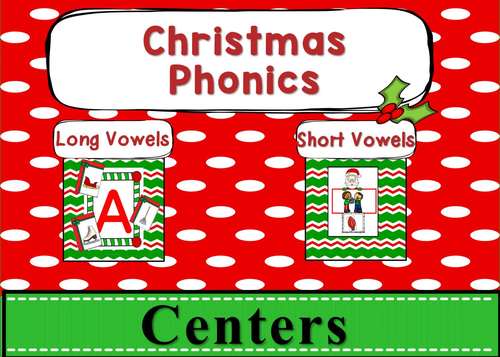December | Christmas Phonics | Vowel Sounds | Kindergarten | First Grade