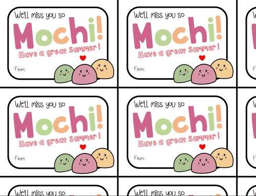 Mochi Squishy Toys End of Year Gift Tag- I'll (We'll) miss you so Mochi!