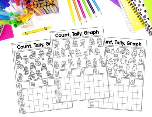 Count Tally and Graph Winter Math Activities by I Love 1st Grade