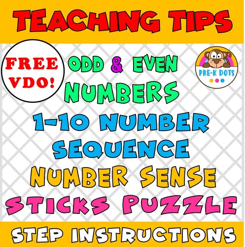 Number Sequence Sticks Puzzle FREE Teaching Tips VDO by Pre-K Dots