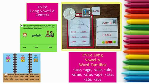 First Grade CVCe Long Vowels Centers by Joy's Classroom Studio | TPT