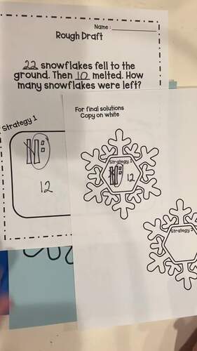 Winter Snowflake Craftivity | CGI Math Word Problem | Story Problem