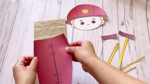 Firefighter Craft Puppets Fireman Paper Craft by Liv and Leb | TPT