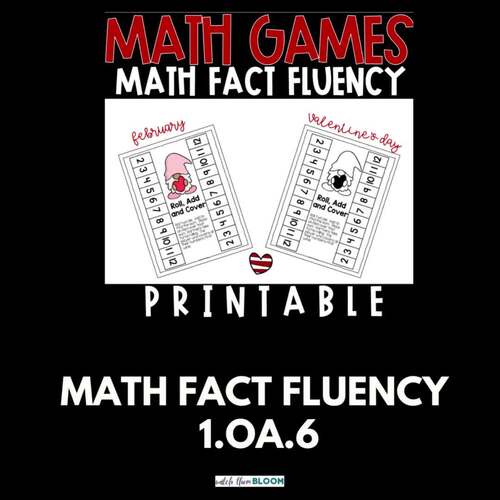 Printable Math Fact Fluency Game for Valentine's Day for Kinder, 1st ...