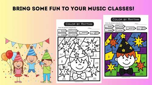 Happy New Year 2025 Music Coloring by Rhythm Sheets | Music Color by Code