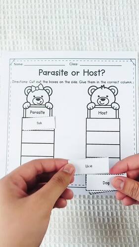 Parasite or Host? Cut and Paste Sorting Activity – Fun Science Worksheets!