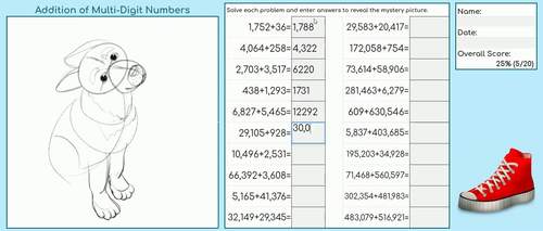 Adding and Subtracting Multi-Digit Numbers | Mystery Picture Bundle ...