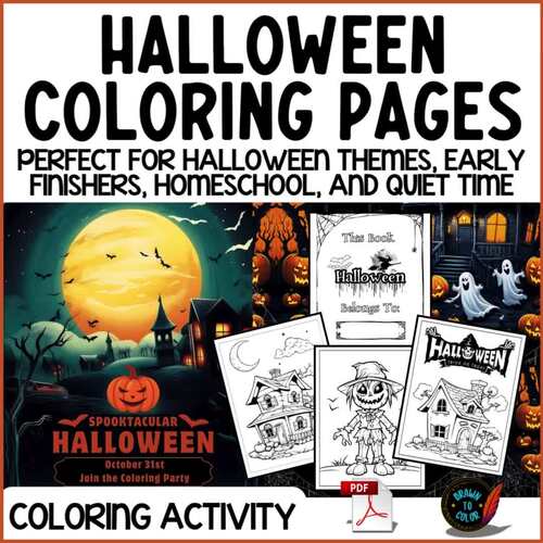 Halloween Coloring Pages | No-Prep Fun Classroom & Homeschool Activities