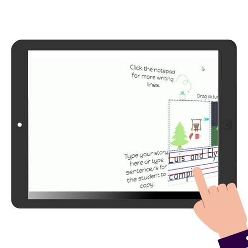 Writing Activity Camping BOOM CARDS Distance Learning by Teacher Janelle OT
