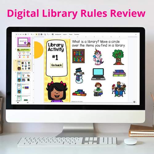 School Library Rules Choice Board Back to School - Google Slides