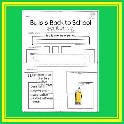 Back to School Scrambled Sentences For August September by Pint Size ...