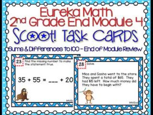 2nd Grade Math End-Module 4 Review Task Cards | Engage NY by Monkey Bars