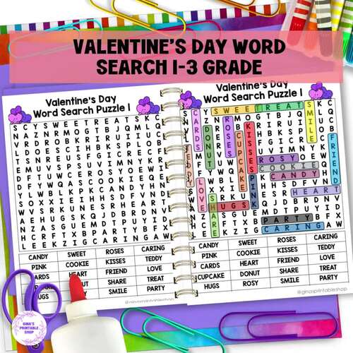Valentine’s Day Word Search | Literacy Center Vocabulary & Spelling ...