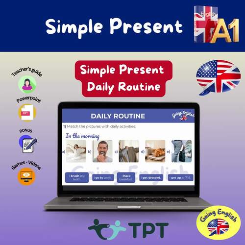 Simple Present: Daily Routine - PowerPoint English Lesson ESL | TPT