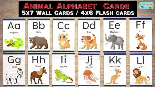 Animal-Alphabet-FlashCards-Wall-Cards by Little Learner Zone | TPT