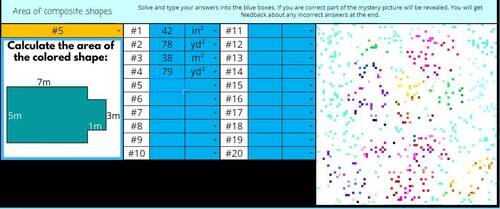 Area of Composite Figures 6th Grade Math Pixel Art | Quadrilaterals