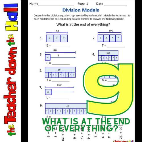 Division with Remainders Worksheets with Riddles by The Teacher down ...
