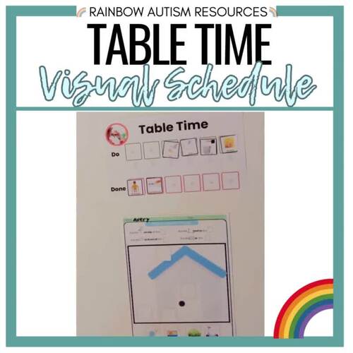 Editable Table Time Visual Schedule Mini Activity Schedule for Table Work