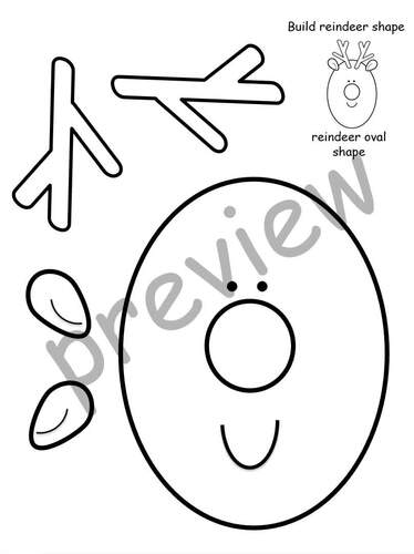 Reindeer Shapes Craft | Christmas Math Activity | 2D Shapes Holiday Craft