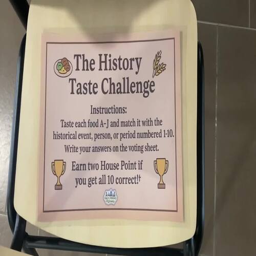 The History Taste Challenge – Interactive Food Display for Open Days ...