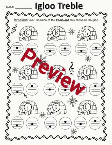 Winter Music Worksheets | 45 Printable No-Prep Activities for Kids K-6 ...