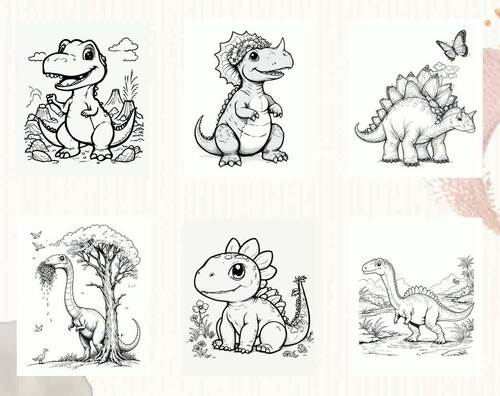 Dinosaur Cute Coloring Pages - Dinosaur cuties coloring ages for kids