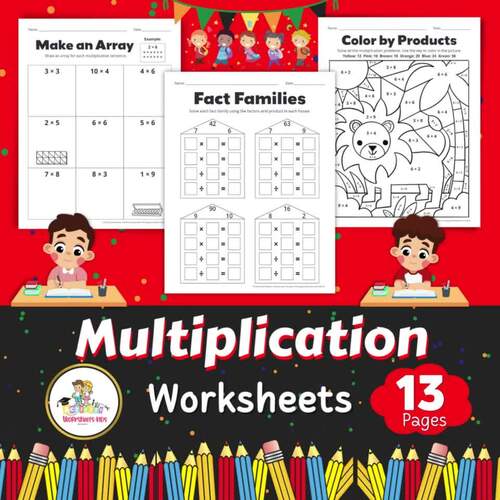 Multiplication Fact Practice - 2nd-3rd Grade Multiplication Arrays ...