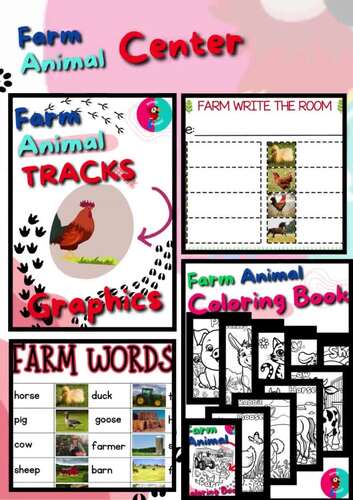 KG Farm Animal Learning Center Bundle by Bored Parrot | TPT